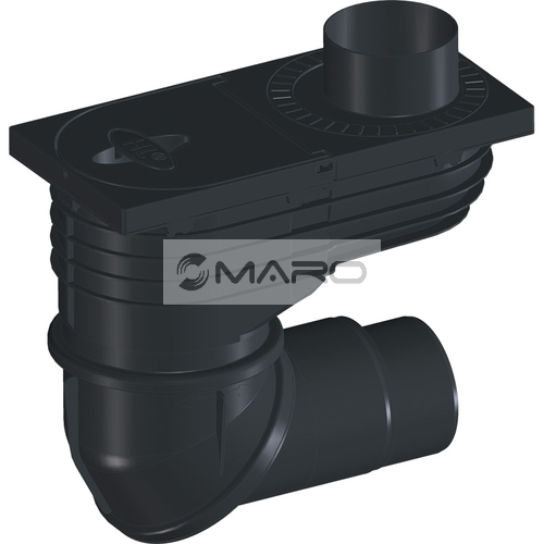 HL Lapač střešních splavenin 110/125 mm s kloubem, černý | MARO