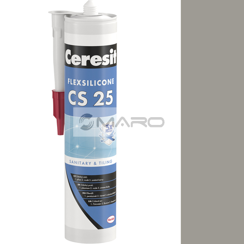 Ceresit Silikon CS 25, sanitární, 280 ml, 12 cementgrey | MARO