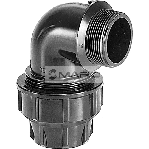 Plas-fit Koleno svěrné plastové 90° s vnějším závitem na PE trubky 63 ...