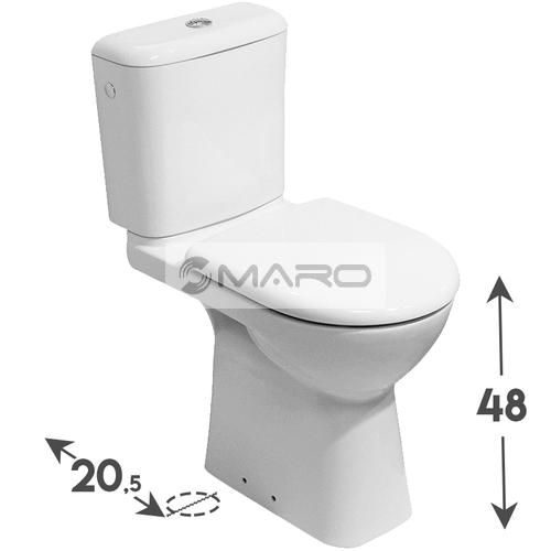 JIKA Deep WC klozet kombinační - mísa, výška 48 cm spodní odpad, bílá ...