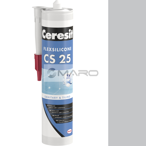 Ceresit Silikon CS 25, sanitární, 280 ml, 10 manhattan | MARO