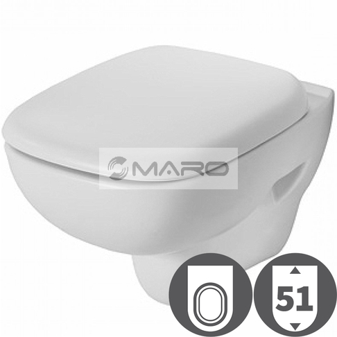 KOLO Style WC klozet závěsný, délka 51 cm, splachování 6 l, bílý | MARO