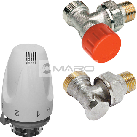 Smart20 SET radiátorový Klasik rohový 1/2" x 3/4" EK s termostatickou ...