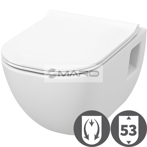 JIKA Mio WC klozet závěsný, Rimless, délka 53 cm, splachování 4,5/3 l ...