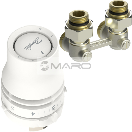 Danfoss SET radiátorový VK rohový RLV-KB 1/2" x 3/4" s termostatickou hlavicí REDIA M30x1,5 | MARO