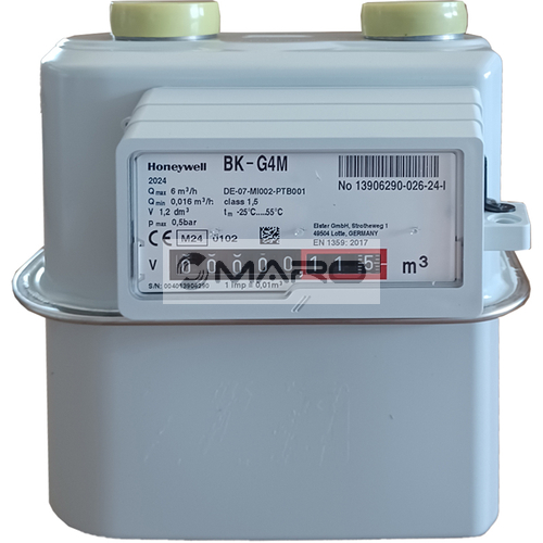 Honeywell Plynoměr membránový BK G4, rozteč 100 mm, Qmax=6 m³/h, 0,5 ...